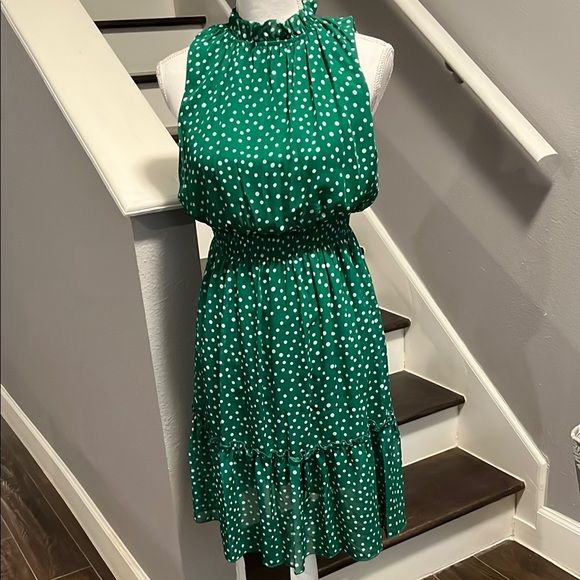 Kate & Lily | Dresses | Kate Lily Green With White Polka Dots ...